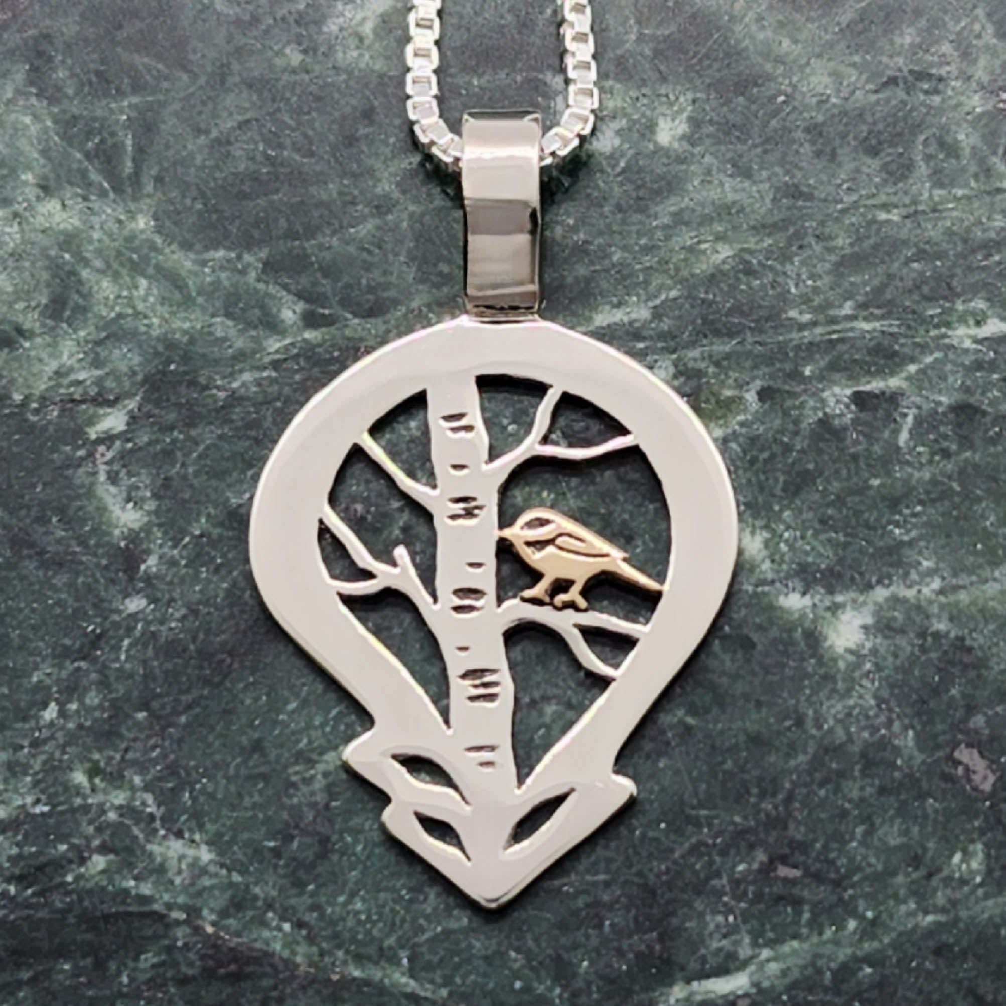 Chickadee with Birch Necklace – Plum Bottom Gallery